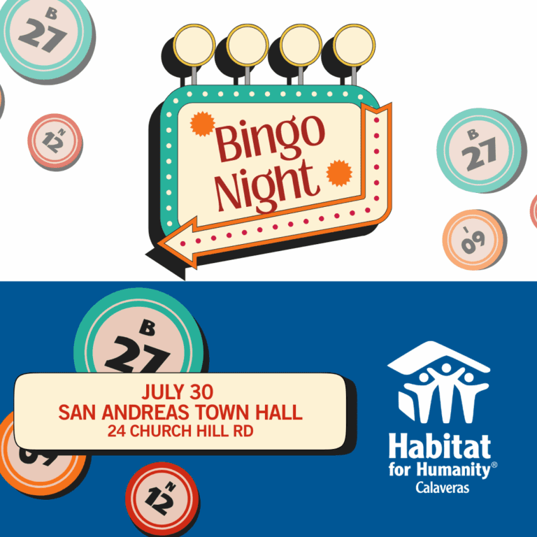 Get Ready to Shout "BINGO!" for a Cause - Habitat For Humanity Calaveras